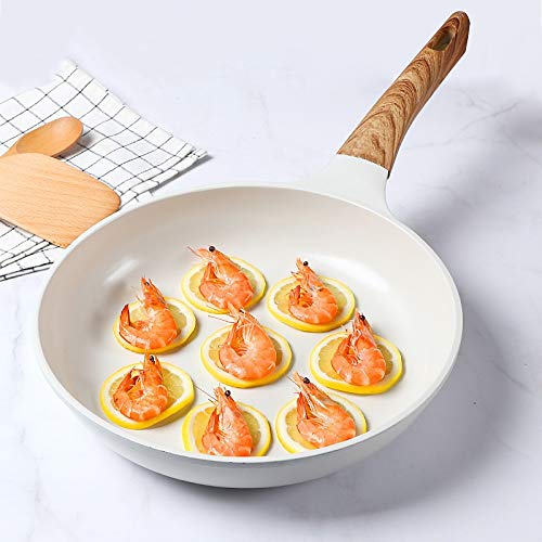 ZZBJ Saucepan Ceramic Coating and Aluminum Non Stick Frying Pan Grill Pancake Egg Kitchen Cookware Fry Pot