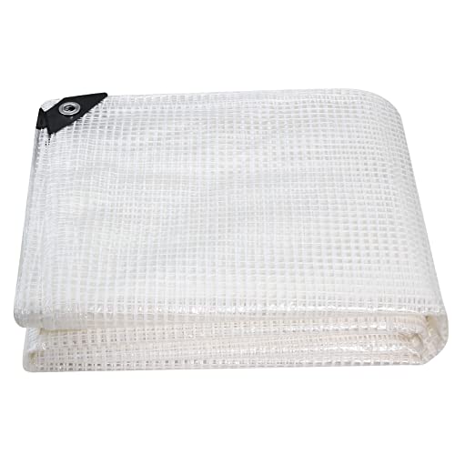 Clear Greenhouse Heavy Duty tarp 14 Mil Clear Waterproof Cover 10 Year UV Resistant Poly Tarp with Grommets 12 x8ft Superior Strength ,for Gardening, Farming, Nursery, Garden