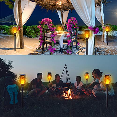 LazyBuddy Solar Torch Light with Flickering Flame, Solar Fire Lights Outdoor, Christmas Landscape Decoration Lighting Security Torches for Garden Pathway Lawn Yard, Auto On/Off Dusk to Dawn