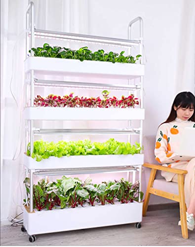 Personal Garden and Starter Kit, 120 Pods Indoor Gardening System with Growing Lights, Floor-Standing Hydroponics Growing System for Home Kitchen Balcony