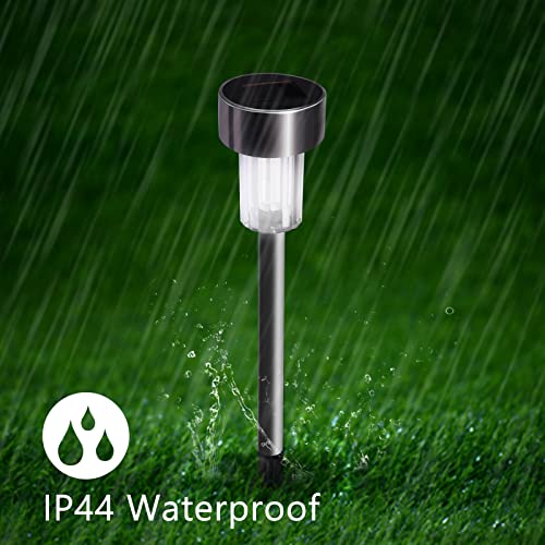 Solar Lights Outdoor Christmas, 12Pack Stainless Steel LED Landscape Pathway Lights Solar Powered, Solar Garden Lights for Pathway Driveway Yard & Lawn - Multicolor