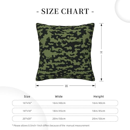 AdaNti Camo Green Print Corduroy Throw Pillow Covers Soft Square Throw Pillow Case Home Decorations for Bed Sofa Living Room 16"x16"