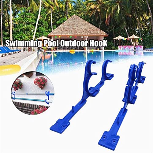 WAITLOVER Pool Pole Hanger Leaf Rakes Vacuum Hose with Screw Blue Tools Multi Purpose Brushes Skimmers Plastic Outdoor Garden Holder D7y4