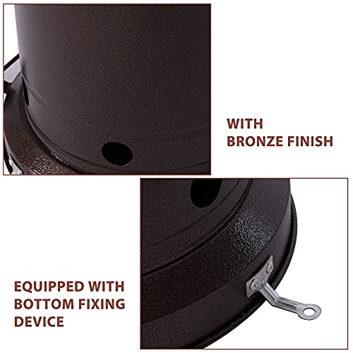 Outdoor Patio Heater,Portable Heater,88 Inches Tall Premium Standing Patio/Garden Heater,With Auto Shut Off And Simple Ignition System,Wheels And Base Reservoir-Bronze Finish