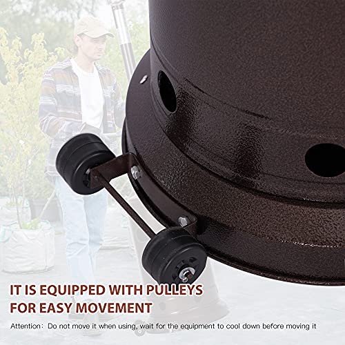 Outdoor Patio Heater,Portable Heater,88 Inches Tall Premium Standing Patio/Garden Heater,With Auto Shut Off And Simple Ignition System,Wheels And Base Reservoir-Bronze Finish