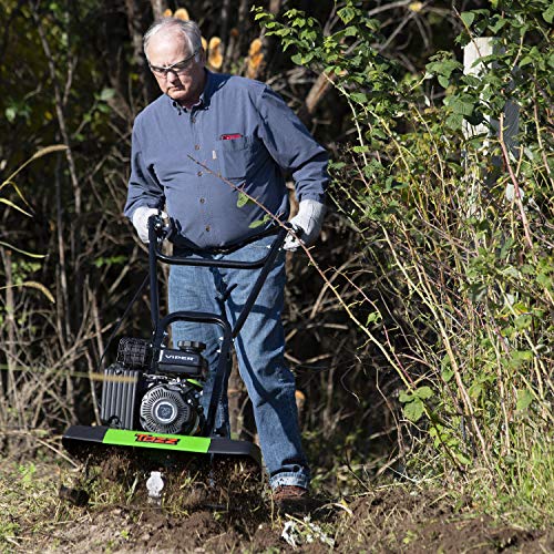 Tazz 35310 2-in-1 Front Tine Tiller/Cultivator, 79cc 4-Cycle Viper Engine, Gear Drive Transmission, Forged Steel Tines, Multiple Tilling Widths of 11β, 16β & 21β, Toolless Removable Side Shields,Green