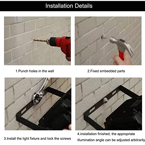 STARFISHHOME 2 Pack 150W LED Flood Light Outdoor,15500LM LED Work Light with US Plug,5000K Daylight White,IP67 Waterproof Outdoor Floodlights for Yard,Garden,Playground…