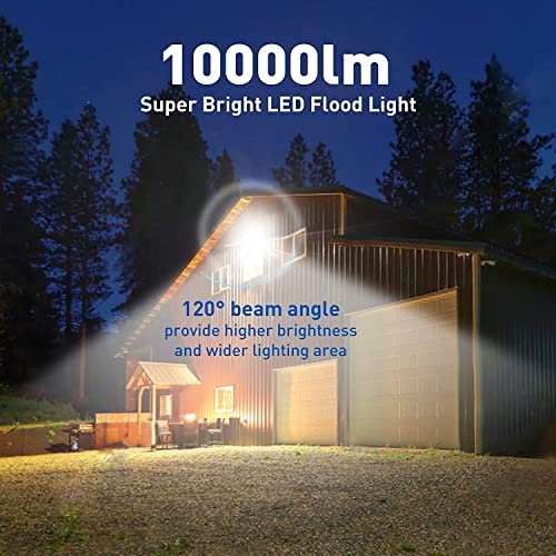 STARFISHHOME 2 Pack 150W LED Flood Light Outdoor,15500LM LED Work Light with US Plug,5000K Daylight White,IP67 Waterproof Outdoor Floodlights for Yard,Garden,Playground…