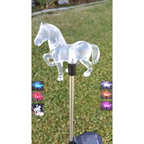 Unido Box Horse Solar Garden Stake Light LED Color-Changing, Set of 2