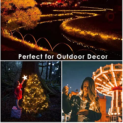 4-Pack 33FT 100 LED Fairy Lights Battery Operated with Remote & Timer, Waterproof String Lights Outdoor Indoor Bedroom Decor, 8 Mode Twinkle Lights for Girl Room Xmas Party Wedding Garden (Warm White)