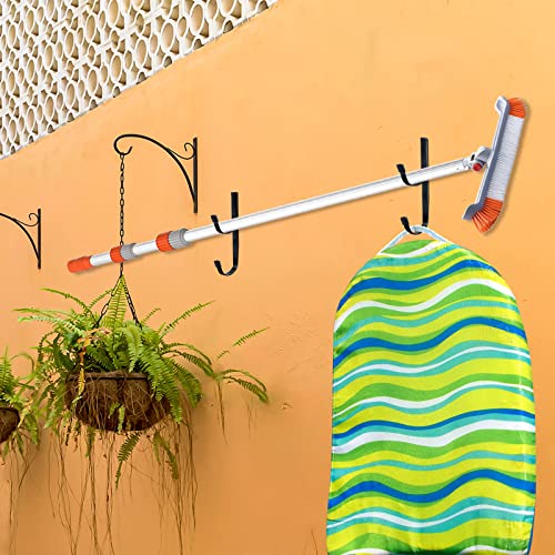 Pool Pole Hanger for Fence(4 Pack) Black Pool Equipment Hooks Heavy Duty Pool Tool Organizer for Telescopic Poles, Skimmers, Leaf Rakes,Pool Hose,Garden Tools,Brushes and Swimming Pool Accessories