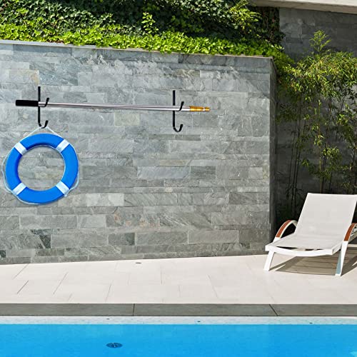 Pool Pole Hanger for Fence(4 Pack) Black Pool Equipment Hooks Heavy Duty Pool Tool Organizer for Telescopic Poles, Skimmers, Leaf Rakes,Pool Hose,Garden Tools,Brushes and Swimming Pool Accessories