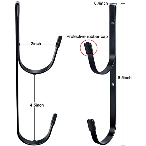 Pool Pole Hanger for Fence(4 Pack) Black Pool Equipment Hooks Heavy Duty Pool Tool Organizer for Telescopic Poles, Skimmers, Leaf Rakes,Pool Hose,Garden Tools,Brushes and Swimming Pool Accessories