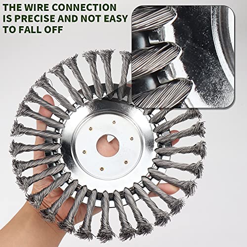 BaiNuo Steel Wire Brush Cutter Grass Trimmer Head for Garden Lawn Mower, 8Inch Trimmer Cutting Kit with Thrust Washer for String Trimmers, Rust Removel, Lawn Mower (8inch Set)