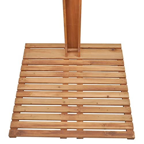 PMOTYOEK Garden Shower Outdoor Pool Shower with Base Adjustable Pressure Wood Outdoor Natural Colorā¦