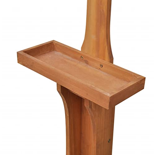 PMOTYOEK Garden Shower Outdoor Pool Shower with Base Adjustable Pressure Wood Outdoor Natural Colorā¦