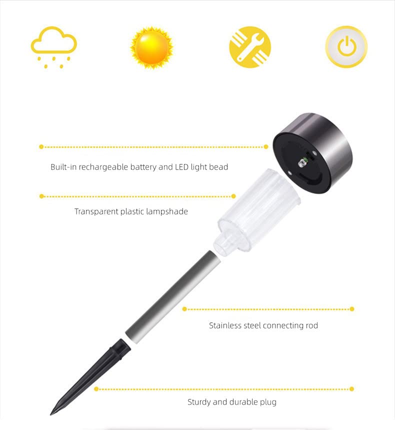 Evgoisle 12 Packs Solar Pathway Lights Outdoor Solar Garden Lights LED White Light for Patio, Yard, Driveway