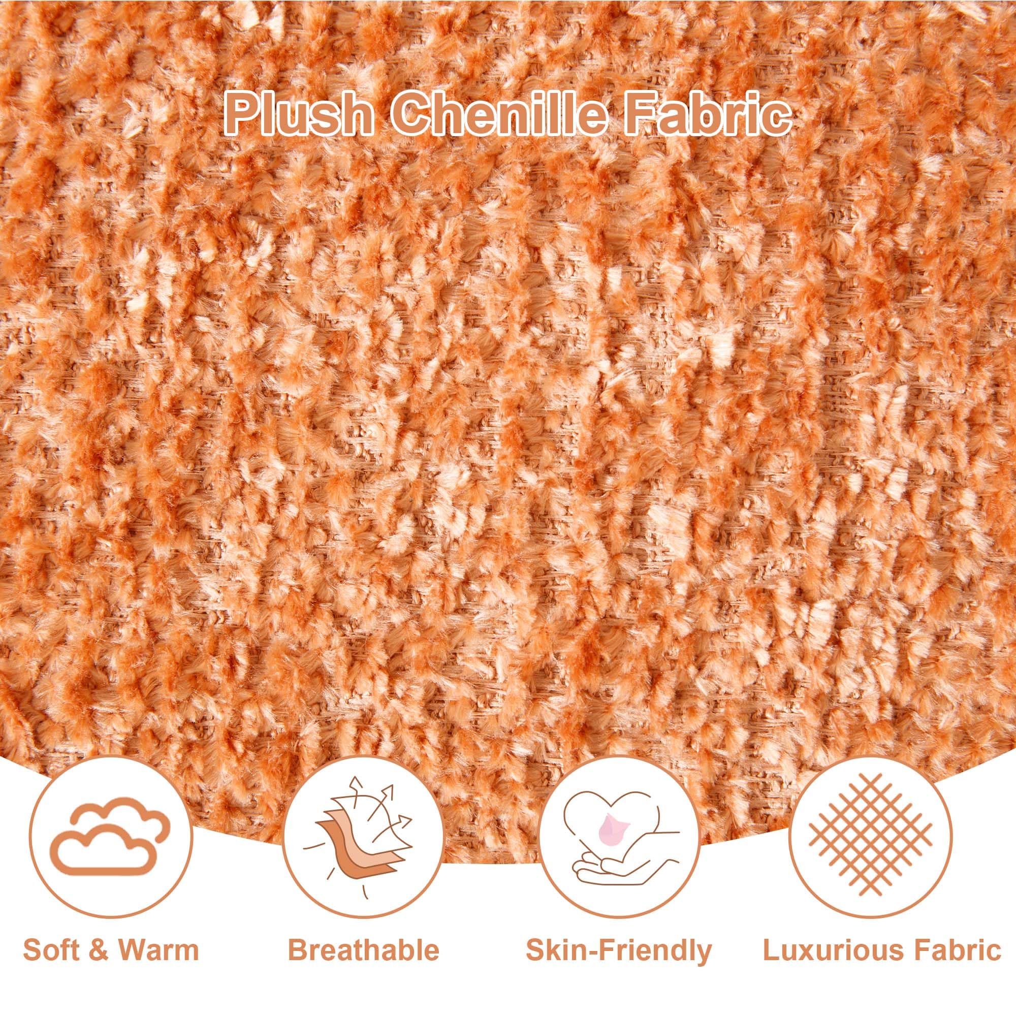 GNIXUU 110" Sectional Sofa Cloud Couch for Living Room, Modern Chenille U Shaped Couch, Comfy Modular Sofa Sleeper with Double Chaise & Memory Foam(Orange)