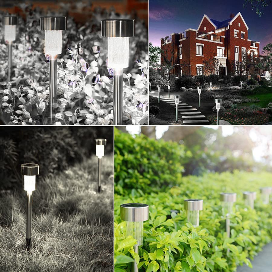 Evgoisle 12 Packs Solar Pathway Lights Outdoor Solar Garden Lights LED White Light for Patio, Yard, Driveway