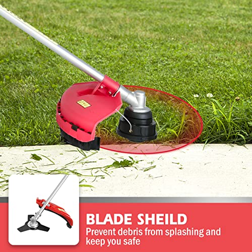 PowerSmart String Trimmer & Edger, 2 Stroke Weed Wacker with Straight Shaft, 25.4CC Gas Powered Weed Eater with 16" Cutting Path, 2 in 1 Brush Cutter with 10" Blade, Edger Lawn Tool for Yard, Garden