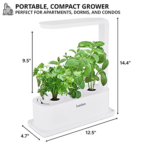 Ivation 3-Pod Indoor Hydroponics Growing System Kit with LED Grow Light, Herb Garden Planter for Herbs, Vegetables, Plants Flowers and Fruit