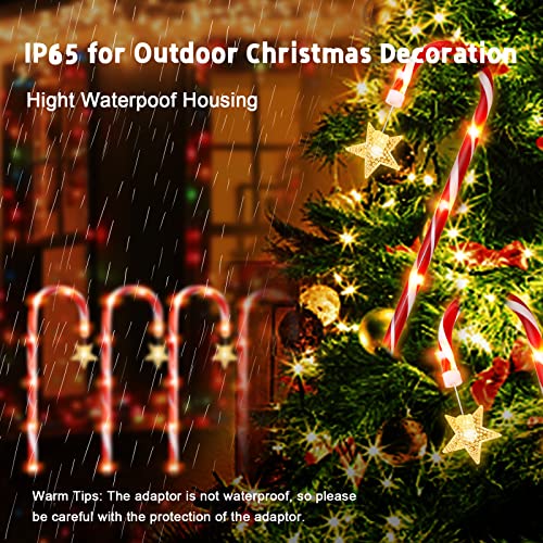 12 Pack Candy Cane Lights Pathway Outdoor 21''Christmas Candy Cane Lights Waterproof with 84 Warm LED Lights Landscape Path Lights for Xmas Yard Patio Garden Walkway Christmas Decorations