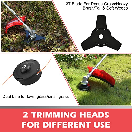 PowerSmart String Trimmer & Edger, 2 Stroke Weed Wacker with Straight Shaft, 25.4CC Gas Powered Weed Eater with 16" Cutting Path, 2 in 1 Brush Cutter with 10" Blade, Edger Lawn Tool for Yard, Garden