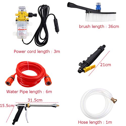 Portable Smart Electric High Pressure Washer Pump 100W 160 PSI 12V High Pressure Power Wash Kit for Home, Car, Garden, Project