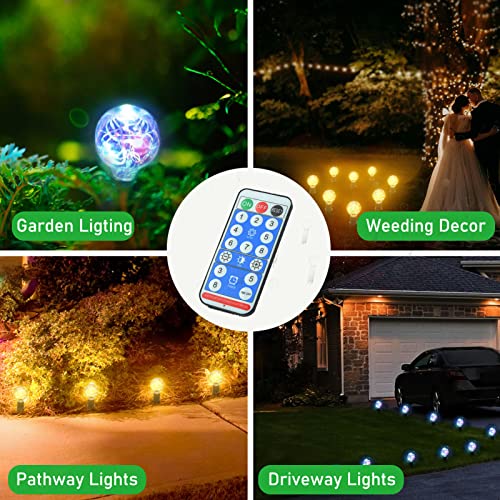 Solar Garden Lights Outdoor, 10 Pack Solar Globe Lights, 8 Lighting Modes with Remote Control Twinkling Solar Stake Lights Outdoor Waterproof Landscape Pathway Wedding Patio Yard Festival Decoration
