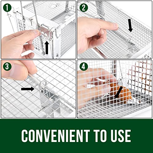 Garsum Humane Mouse Trap, Squirrel Trap, Live Animal Trap, Rodent Cage Catch Mice, Squirrels, Chipmunks, Hamsters for Indoor and Outdoor, Catch and Release, 1 Trap