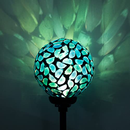 VCUTEKA Solar Lights Outdoor Decorative - Mosaic Solar Garden Light Waterpoof LED Pathway Stake Light for Landscape Lawn Patio Yard Decoration, Blue 1 Pack