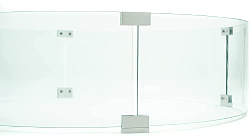 Elementi Metropolis Table Cast Concrete Natural Gas Fire Table, Outdoor Fire Pit Fire Table/Patio Furniture, Canvas Cover & Lava Rock Included with Free AMS Fireplace Wind Guard