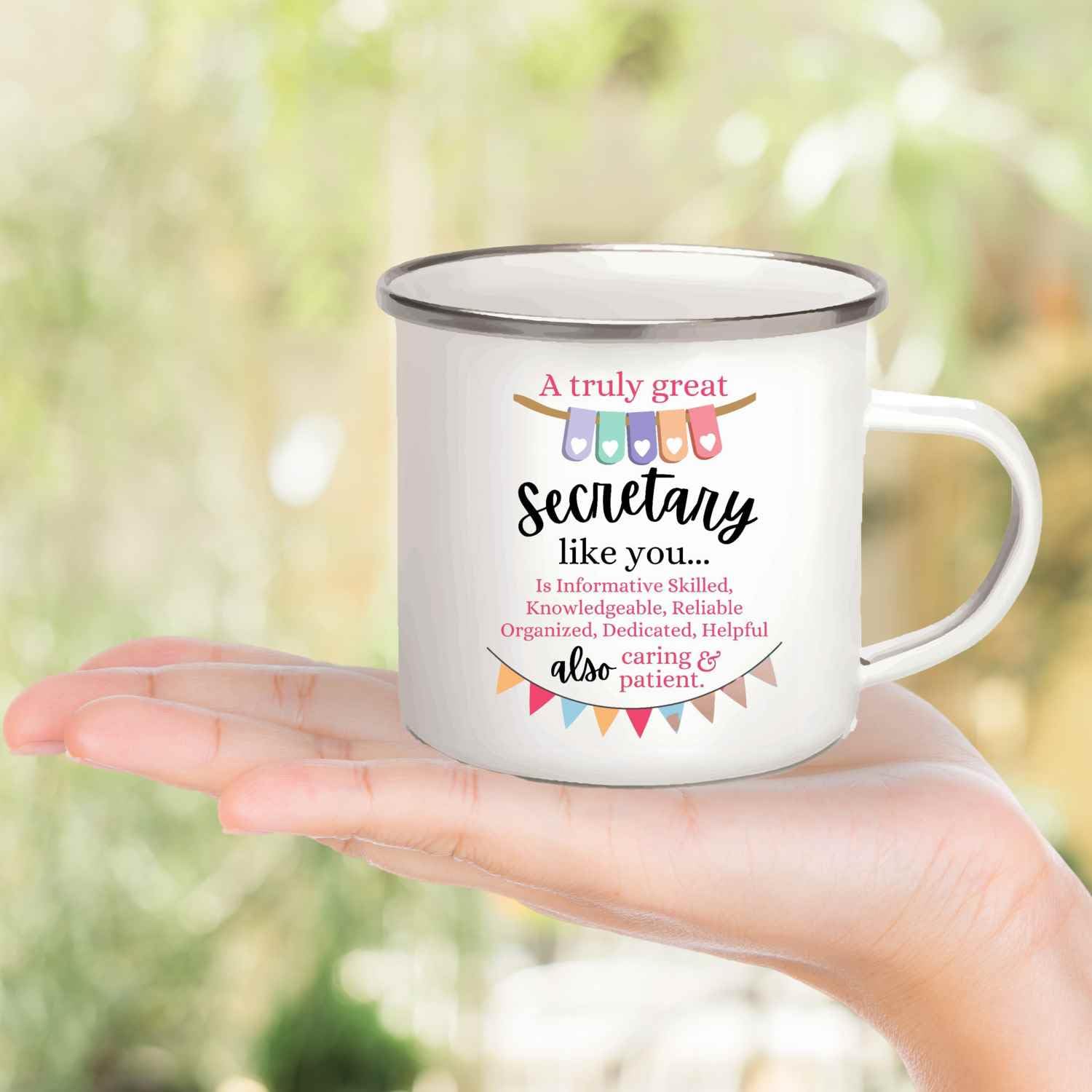 Funny Gift Inspirational Gift For Secretary Clerk Women, Housewarming Present For Sister Ceramic Coffee Mug 11oz 12oz Enamel Silver Mug