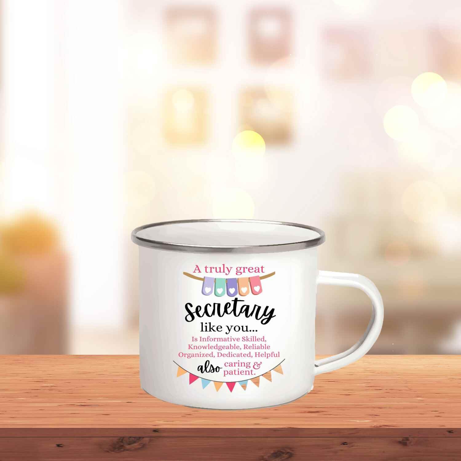 Funny Gift Inspirational Gift For Secretary Clerk Women, Housewarming Present For Sister Ceramic Coffee Mug 11oz 12oz Enamel Silver Mug