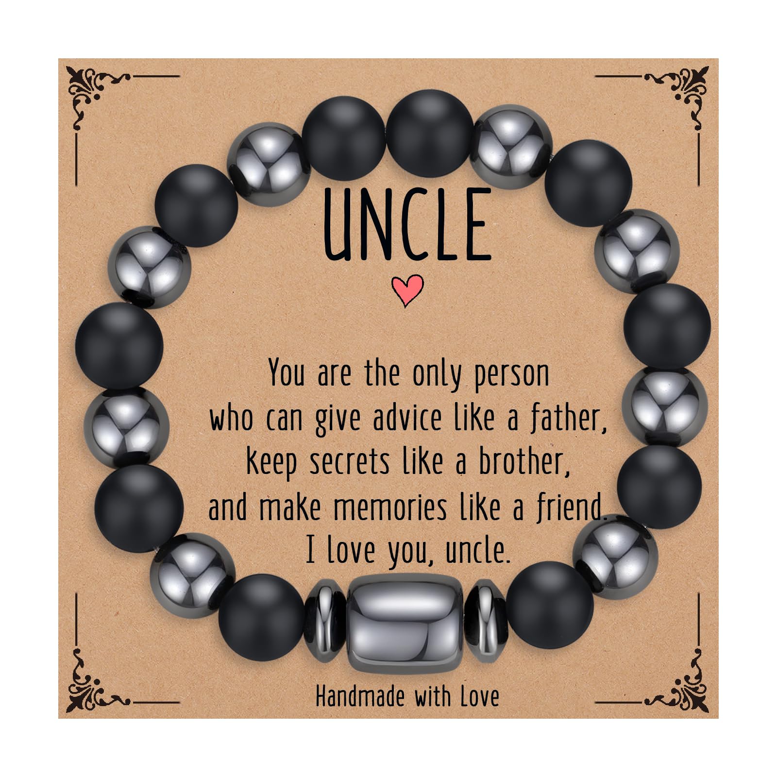 Easter Gifts for Uncle, Uncle Gifts, Uncle Bracelets for Men Fathers Day Birthday Gifts Idea Stocking Stuffers Cool Small Best Uncle Ever Gifts from Niece
