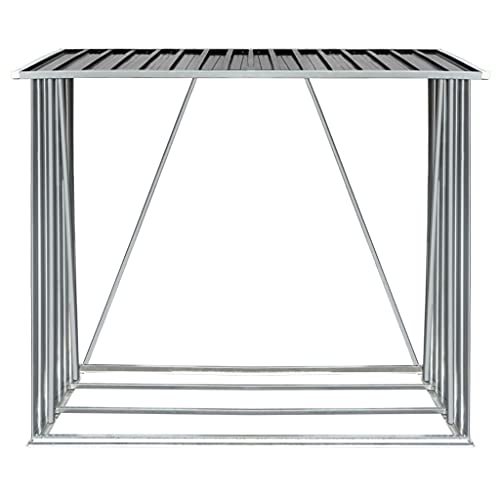 WIFESE Firewood Rack 64.2"x32.7"x60.6" Fire Wood Racks Outdoor Log Storage Shed Garden Storage Firewood Storage Racks Outside Wood Rack For Firewood Sloping Design Galvanized Steel Anthracite