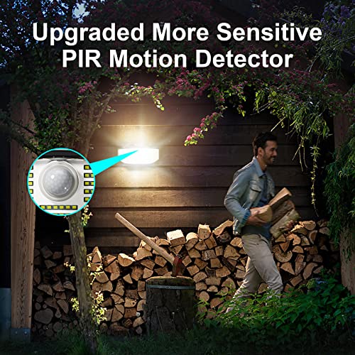 seebest 252 LED Solar Outdoor Lights Wireless Motion Sensor Lights with 3 Working Modes, Waterproof Upgraded Solar Security Lights, Solar Powered Wall Light for Fence, Garden, Garage(2 Pack)