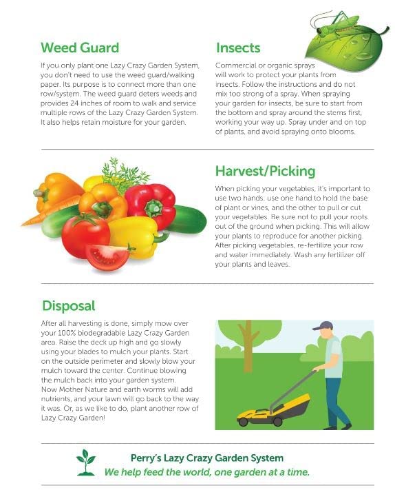 Lazy Crazy Garden - Grow Vegetables & Fruits On Your Lawn - 12x3 FT Biodegradable Garden Bed Soil