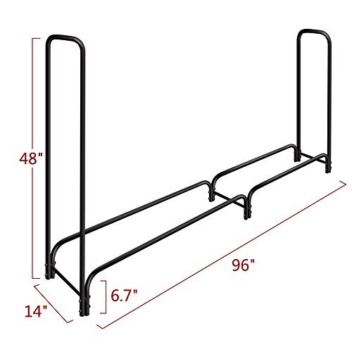 Amagabeli Firewood Rack Outdoor Black 8ft Bundle Amagabeli Firewood Rack Outdoor Black 2 Pack