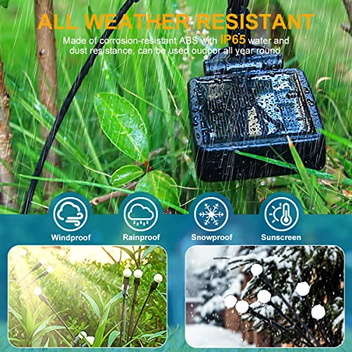 Solar Garden Firefly Lights, ππ©π π«ππππ Solar Swaying Lights, Starburst Landscape Path Lights Waterproof, Outdoor Solar Powered Firefly Lights for Sidewalk Pathway Yard Patio Decoration, 4 Packs