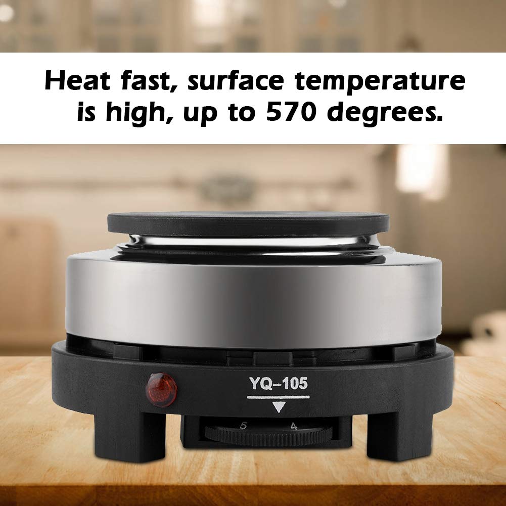 Mini Hot Plate, 500W Circular Small Electric Hot Plate, 110V Stove Electric Portable Stove Kitchen Cooktop Electric Heater, 5.3Inch