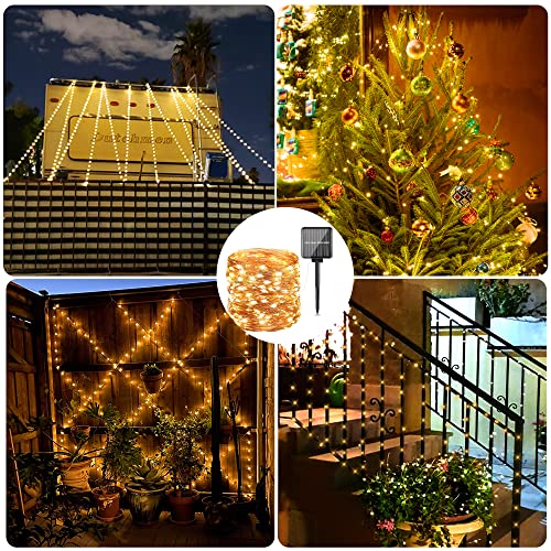 240 LEDS 78Ft Extra-Long Solar String Lights Outdoor,SUWITU Solar Fairy String Lights Waterproof with 8 Modes,Copper Wire Solar Twinkle Lights for Outside Garden Tree Yard Party Xmas Decor(Warm White)