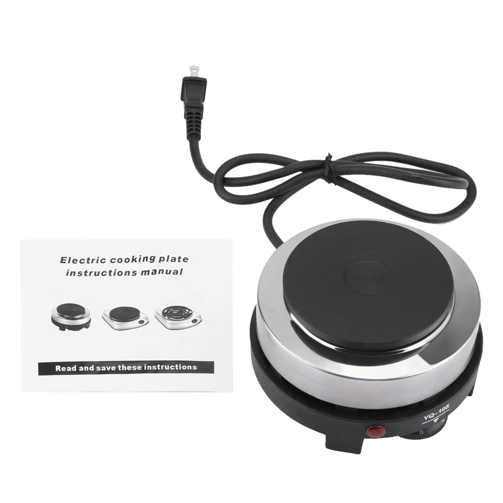 Mini Hot Plate, 500W Circular Small Electric Hot Plate, 110V Stove Electric Portable Stove Kitchen Cooktop Electric Heater, 5.3Inch