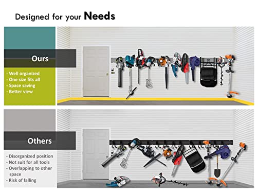 N32 (Foldable Type) String Trimmer Hanger, Garden Power Tool Hanger, Weed Wacker Hanger, Weed Eater Rack, Trimmer Rack, Garage Tool Organizer, Weed Eater Holder for Garage, Garage Trimmer