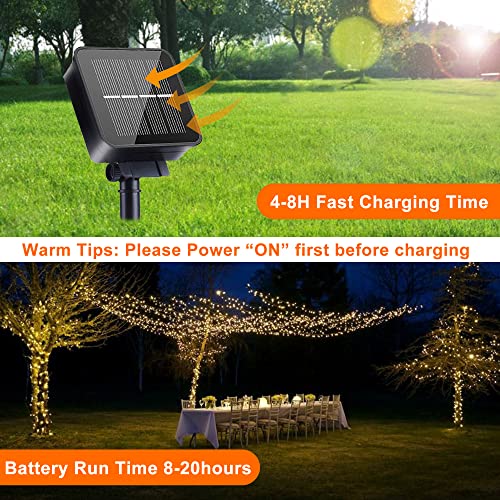 240 LEDS 78Ft Extra-Long Solar String Lights Outdoor,SUWITU Solar Fairy String Lights Waterproof with 8 Modes,Copper Wire Solar Twinkle Lights for Outside Garden Tree Yard Party Xmas Decor(Warm White)