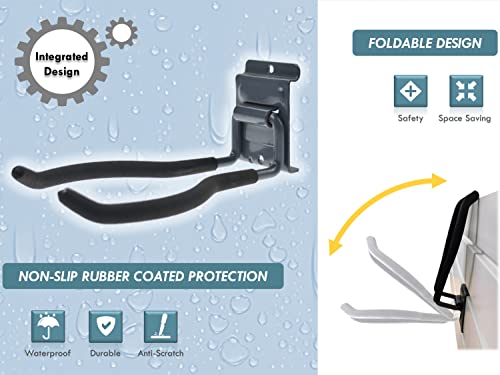 N32 (Foldable Type) String Trimmer Hanger, Garden Power Tool Hanger, Weed Wacker Hanger, Weed Eater Rack, Trimmer Rack, Garage Tool Organizer, Weed Eater Holder for Garage, Garage Trimmer