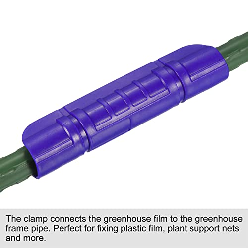 MECCANIXITY Greenhouse Frame Pipe Clamp 25mm Inner Dia Plastic Film Tube Clip Connector for Garden Sunshade Net Fixed Dark Blue Pack of 10