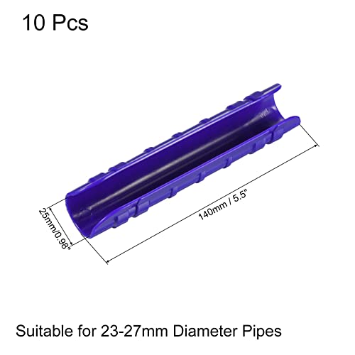 MECCANIXITY Greenhouse Frame Pipe Clamp 25mm Inner Dia Plastic Film Tube Clip Connector for Garden Sunshade Net Fixed Dark Blue Pack of 10
