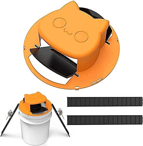 Mouse Trap Bucket Lid, Double Trap Door Style Bucket Mouse Traps Indoor Outdoor Humane Rat Trap, Chipmunk Trap, Mice Trap（5 Gallon Bucket Compatible