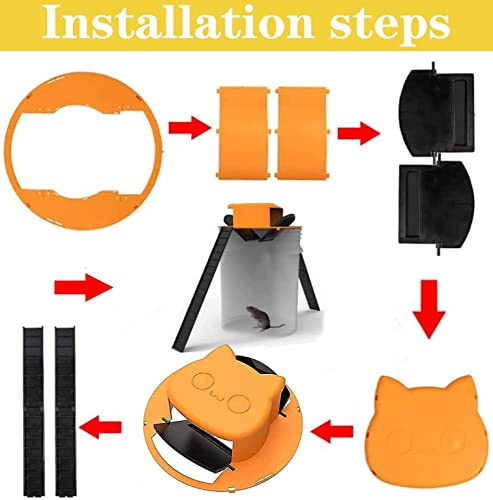 Mouse Trap Bucket Lid, Double Trap Door Style Bucket Mouse Traps Indoor Outdoor Humane Rat Trap, Chipmunk Trap, Mice Trap(5 Gallon Bucket Compatible